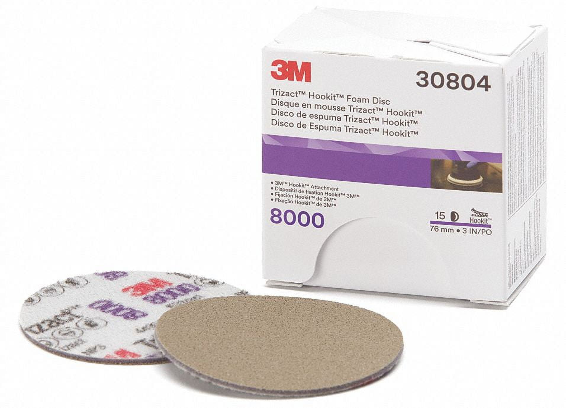 Trizact 3M 8000 Grade Hookit Foam Backed Abrasive Disc, 30804, Paint ...