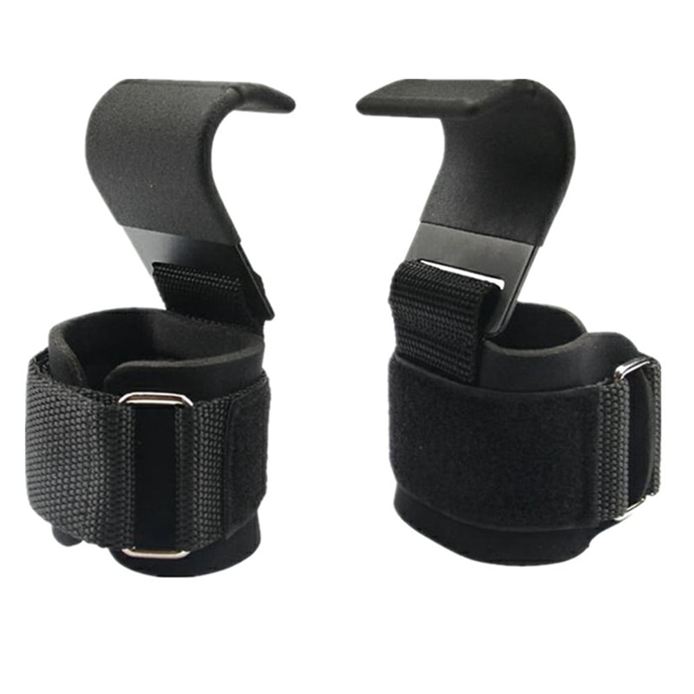 Trjgtas New Weight Lifting Hook Grips with Wrist Wraps Hand-Bar Wrist ...