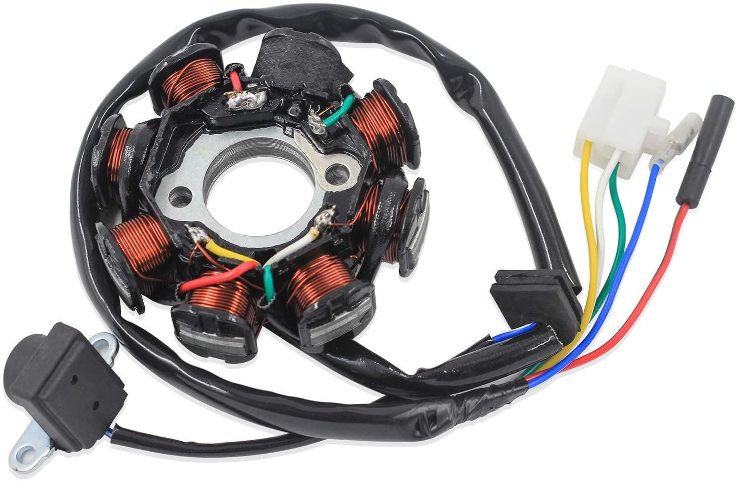 Gy6 Stator GY6 Engine Magneto Ignition Stator - 5-Wire DC 8-Pole ...