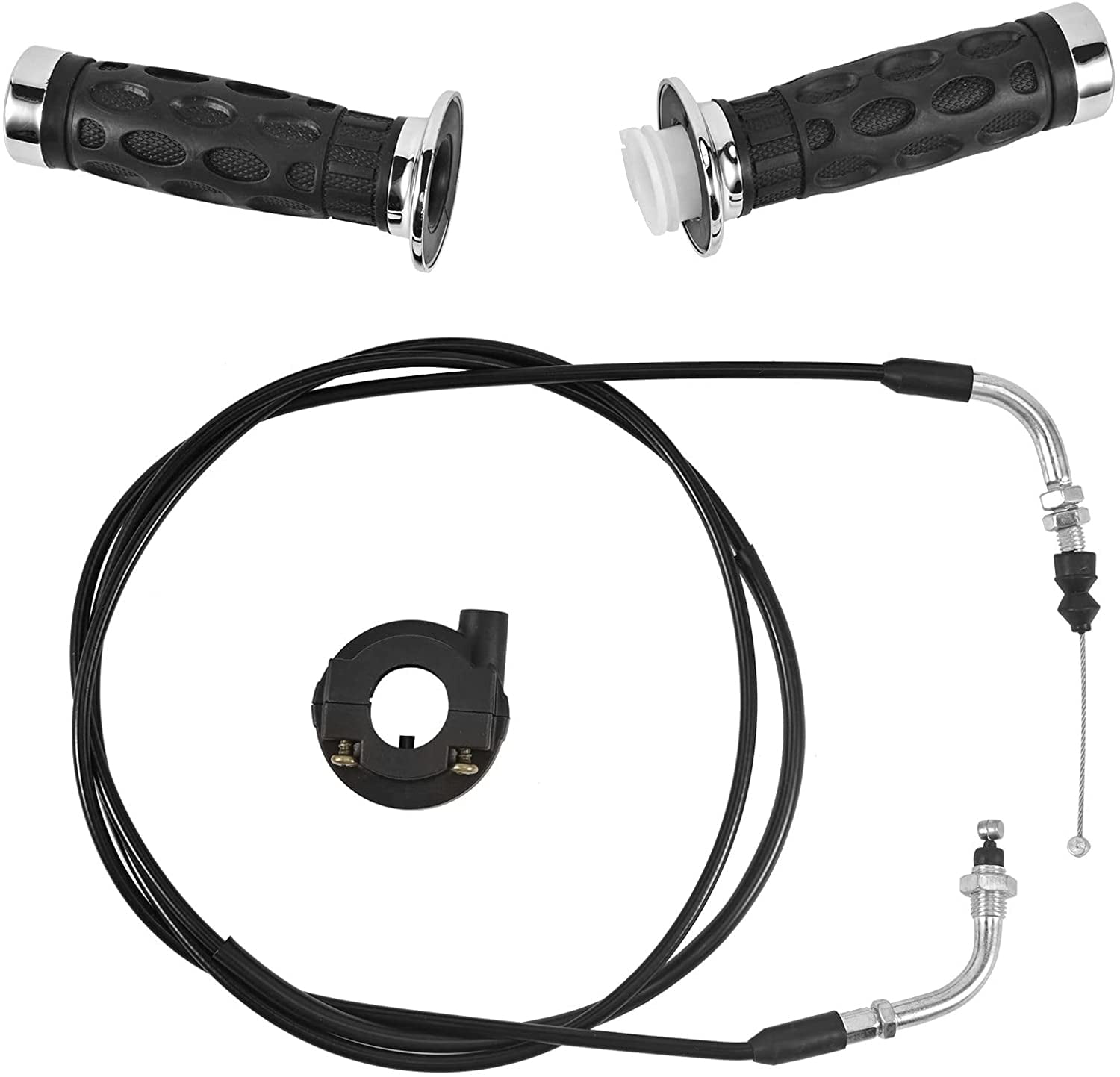 Trkimal Throttle Twist Grip Set with 78" Scooter Throttle Cable for GY6 ...