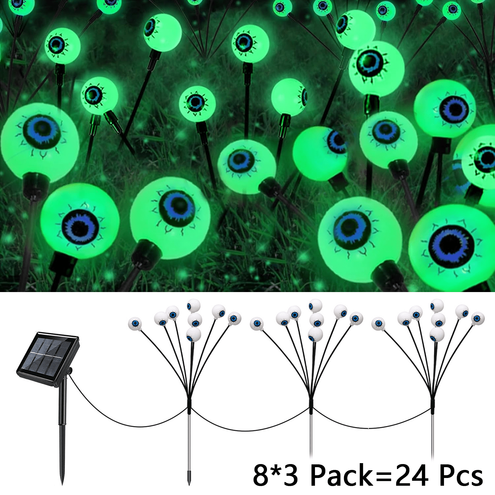 Trndywea Eyeball Halloween Lights Outdoor Solar Powered, Scary Glow ...