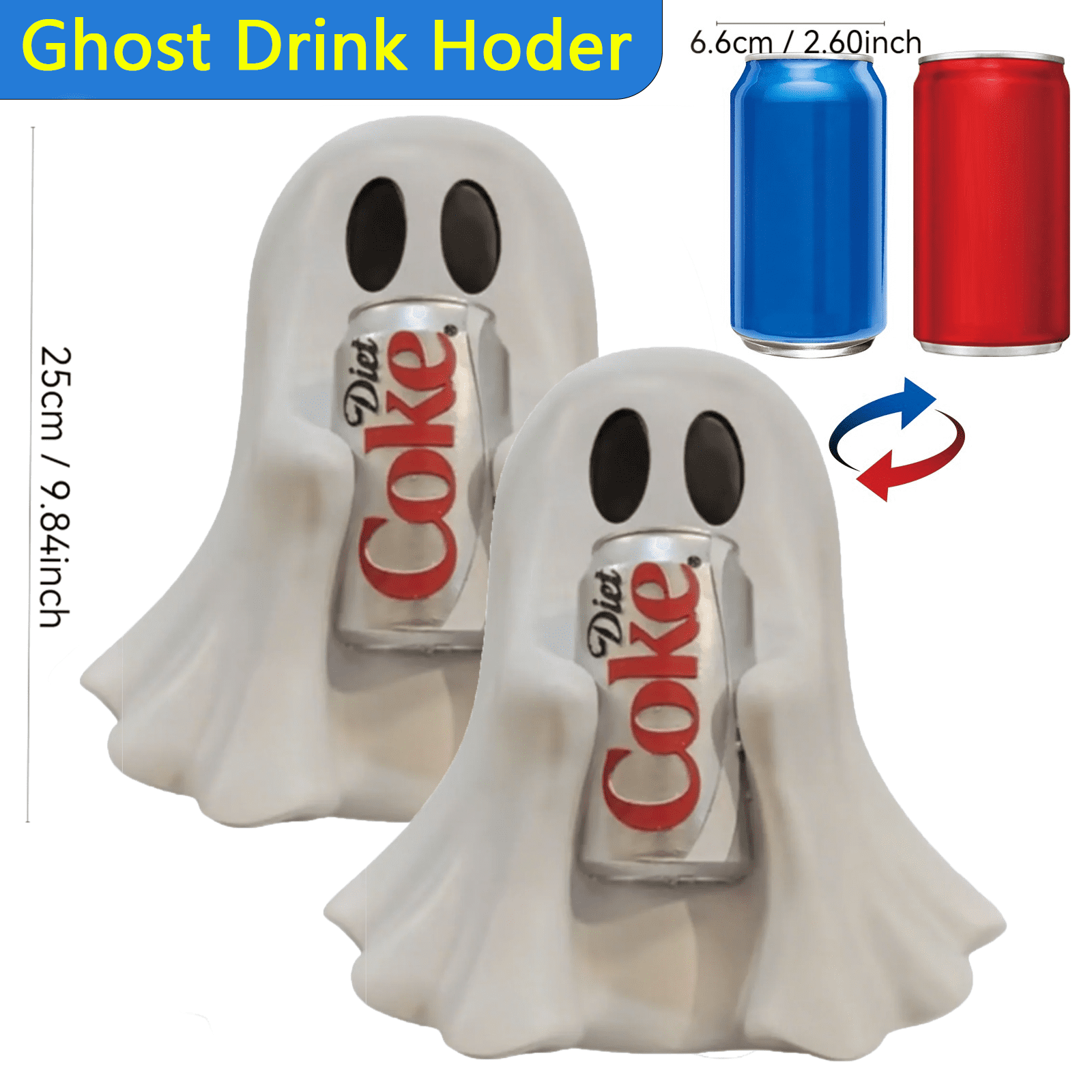 Trndywea Halloween Cute Ghost 2025 New Ghost Holding Coke Cute Ghost ...