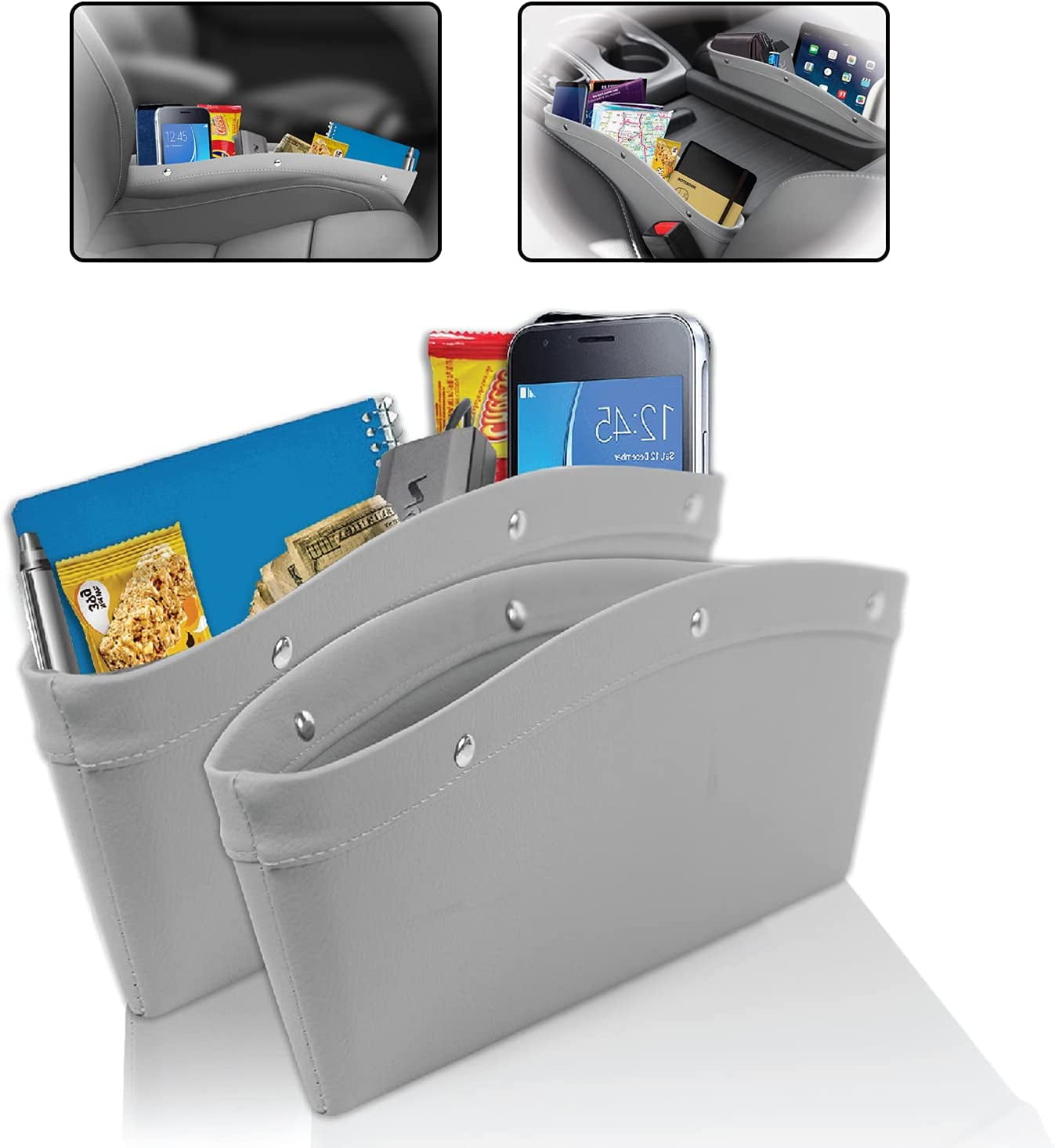 Trobo Car Seat Console Gap Pocket Catch Caddy, 2 in 1 Side Seat Space ...