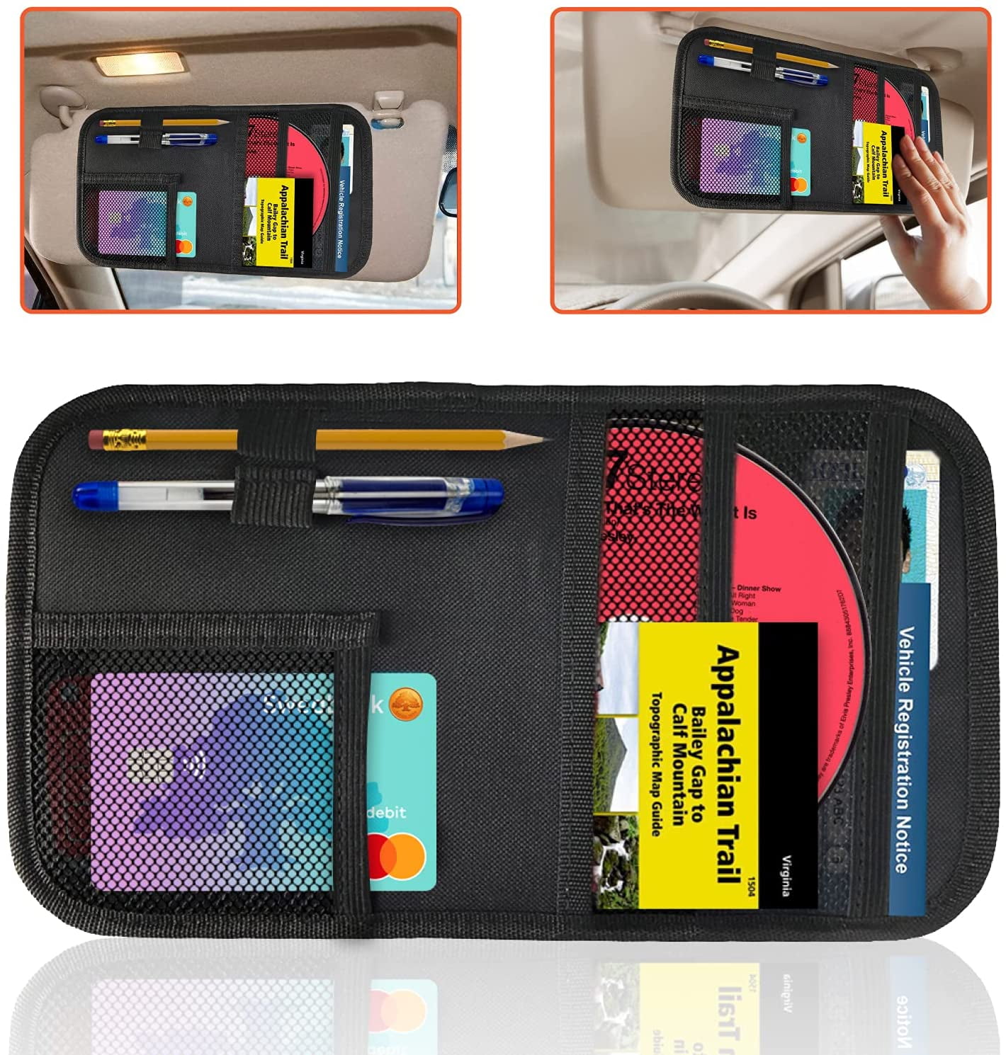 Trobo Car Sun Visor Organizer - Registration And Insurance Card Holder ...