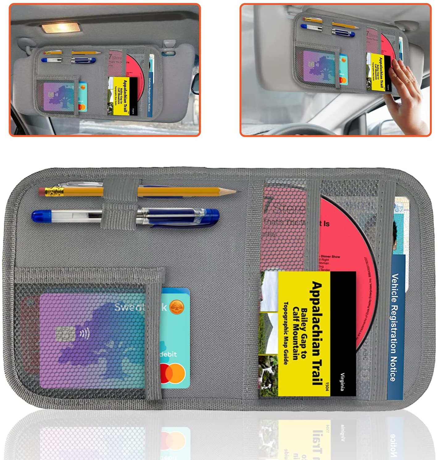 Trobo Car Sun Visor Organizer - Registration And Insurance Card Holder ...
