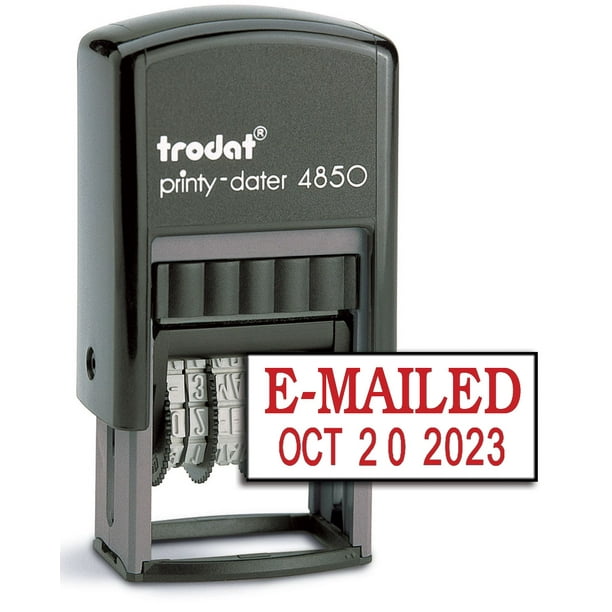 Trodat 4850 Date Stamp with e-MAILED, Self Inking Stamp - Red Ink ...