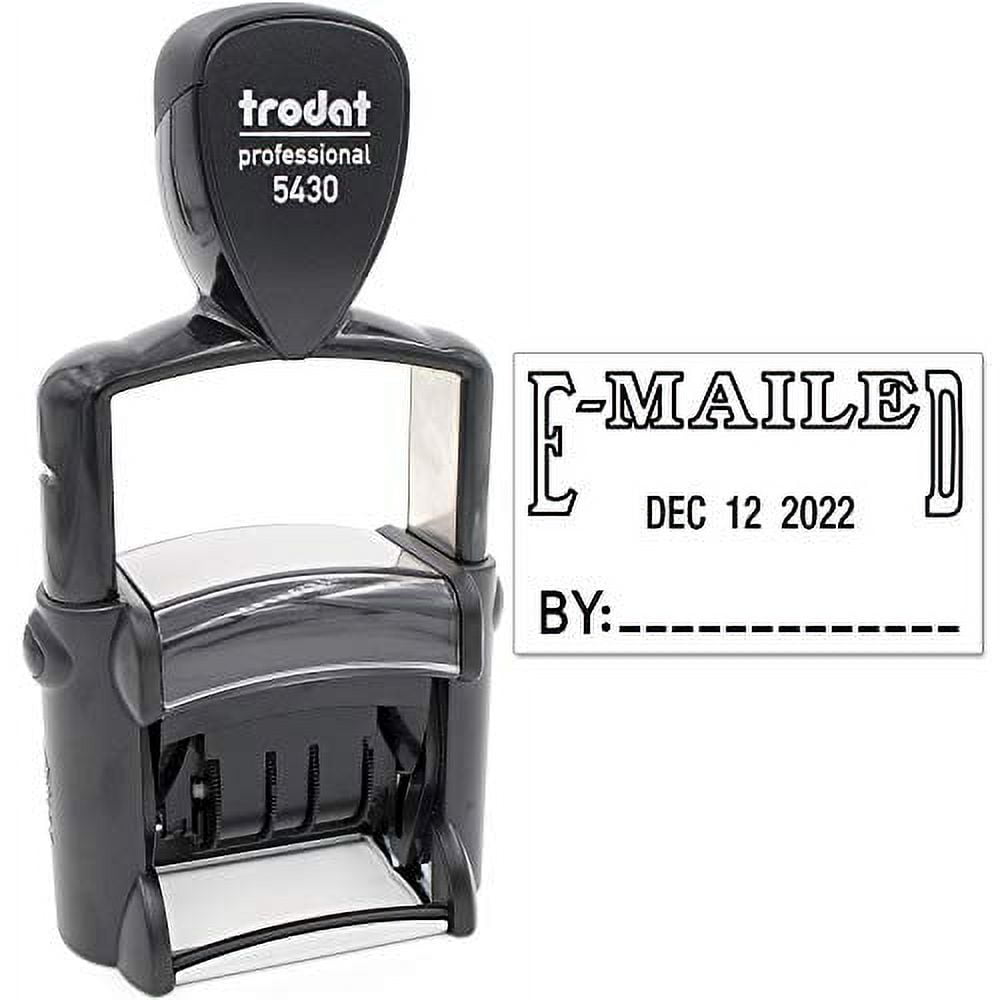 Trodat 5430 Professional Self-Inking Date Stamp with E-MAILED - Black ...