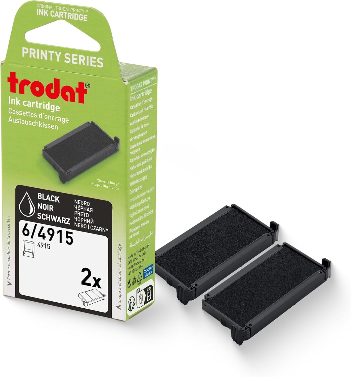 Trodat Replacement Ink Pads, Printy 4915 Stamp, 2 pack, Black - Walmart.com