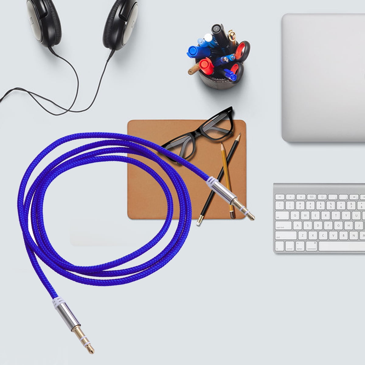 Troglfold 1M Nylon Cable 3.5mm Car AUX Audio Wire Cable Male to Male ...