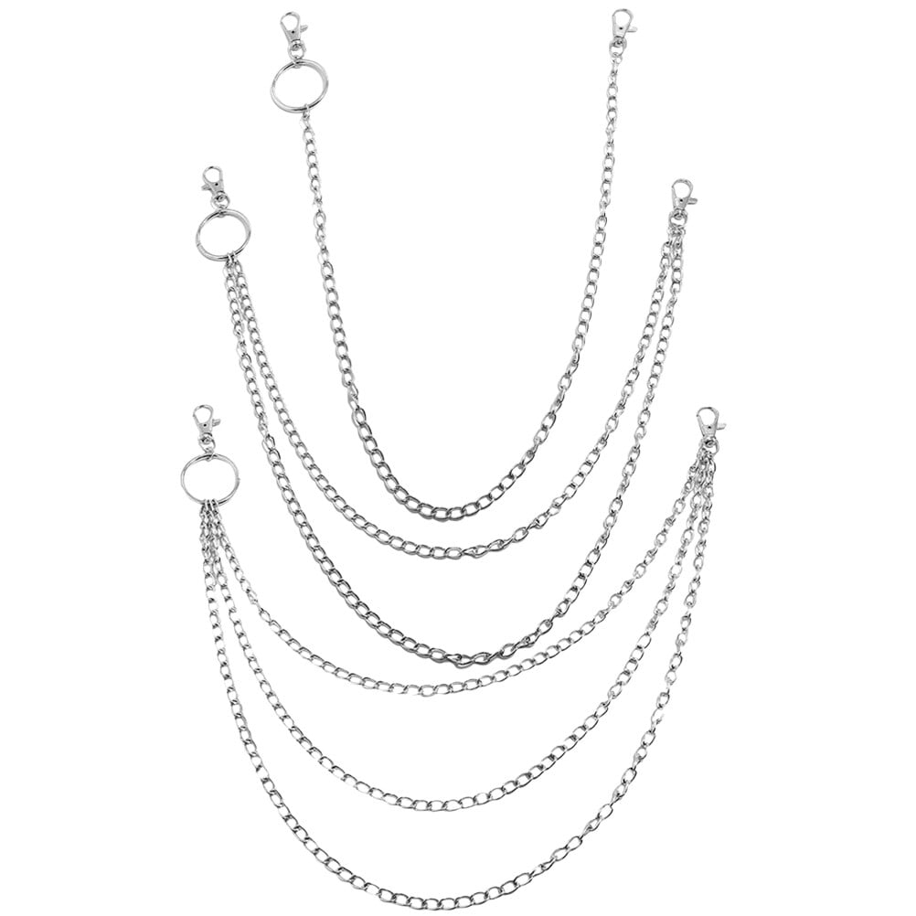 Troglfold 3PCS Trousers Chains Buckle Type Chains Jean Decorative Chain ...