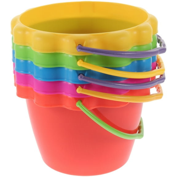 Glittery Plastic Beach Pails with Shovels 7 inches for Kids Sand Castle ...