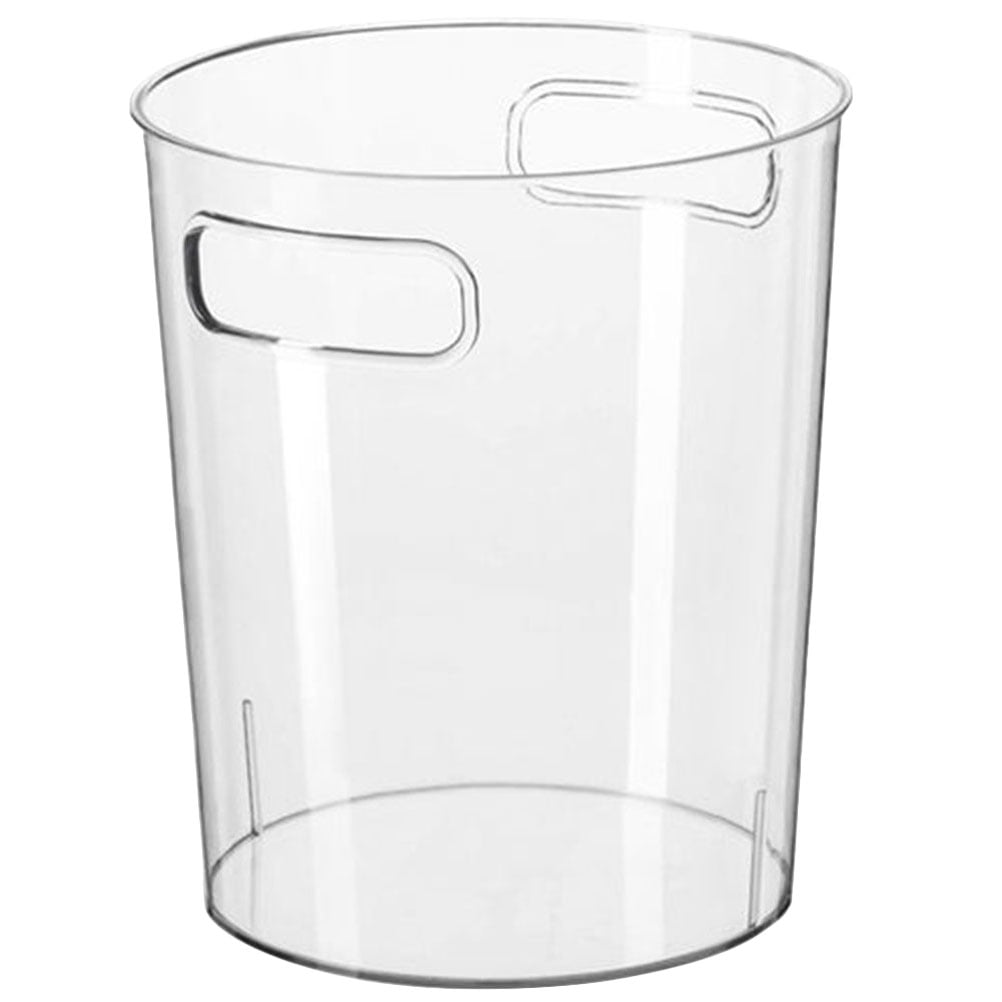 Troglfold Office Trash Can Clear Round Trash Bin with Handle for Home ...