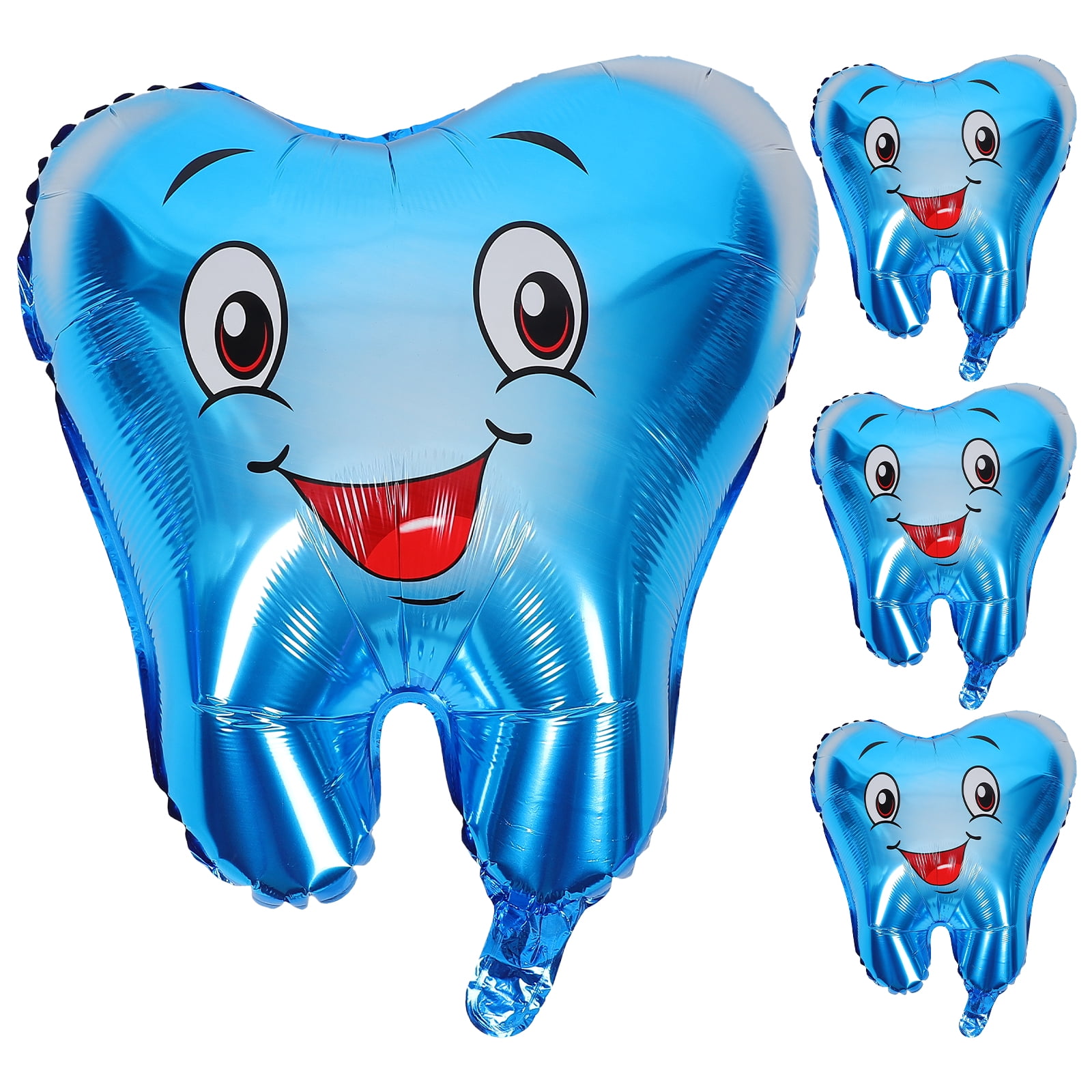 Troglfold Tooth-shaped Balloons 4pcs Tooth Stage Balloons Teeth Theme ...