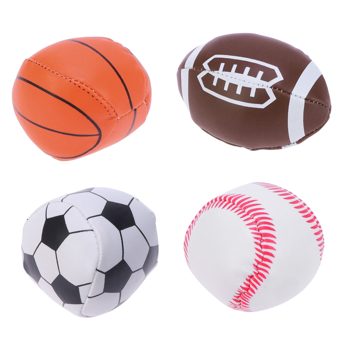 Troglfold balls 4 Pcs Creative Assorted Balls PVC Basketball Football ...