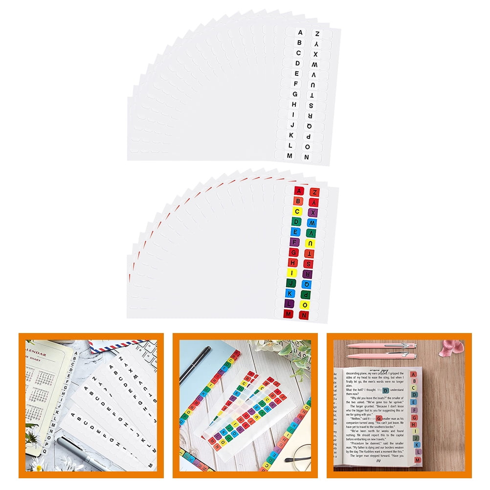Troglfold book tags 30 Sheets A-Z Self-Adhesive Alphabet Tabs for ...