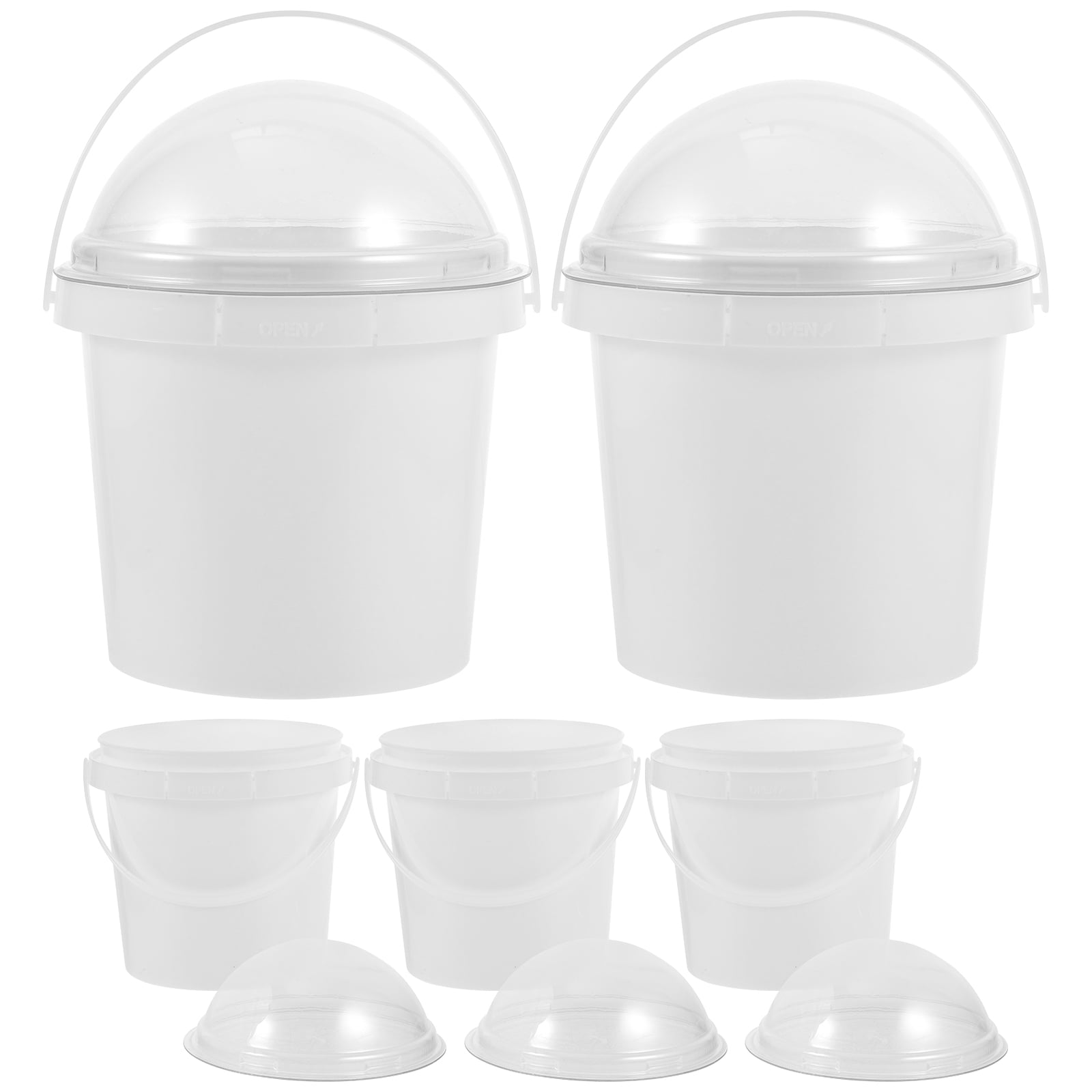 Troglfold clear bucket 5pcs Popcorn Bucket Ice Cream Bucket Clear ...