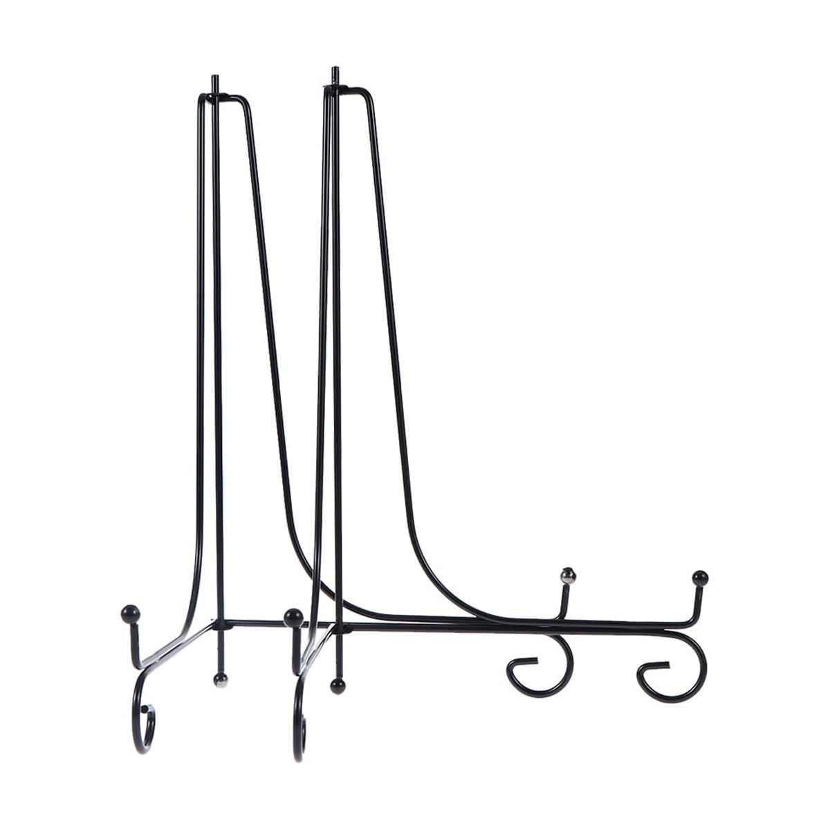 Troglfold display stand 2pcs Black Wrought Iron Plate Bracket Desktop ...