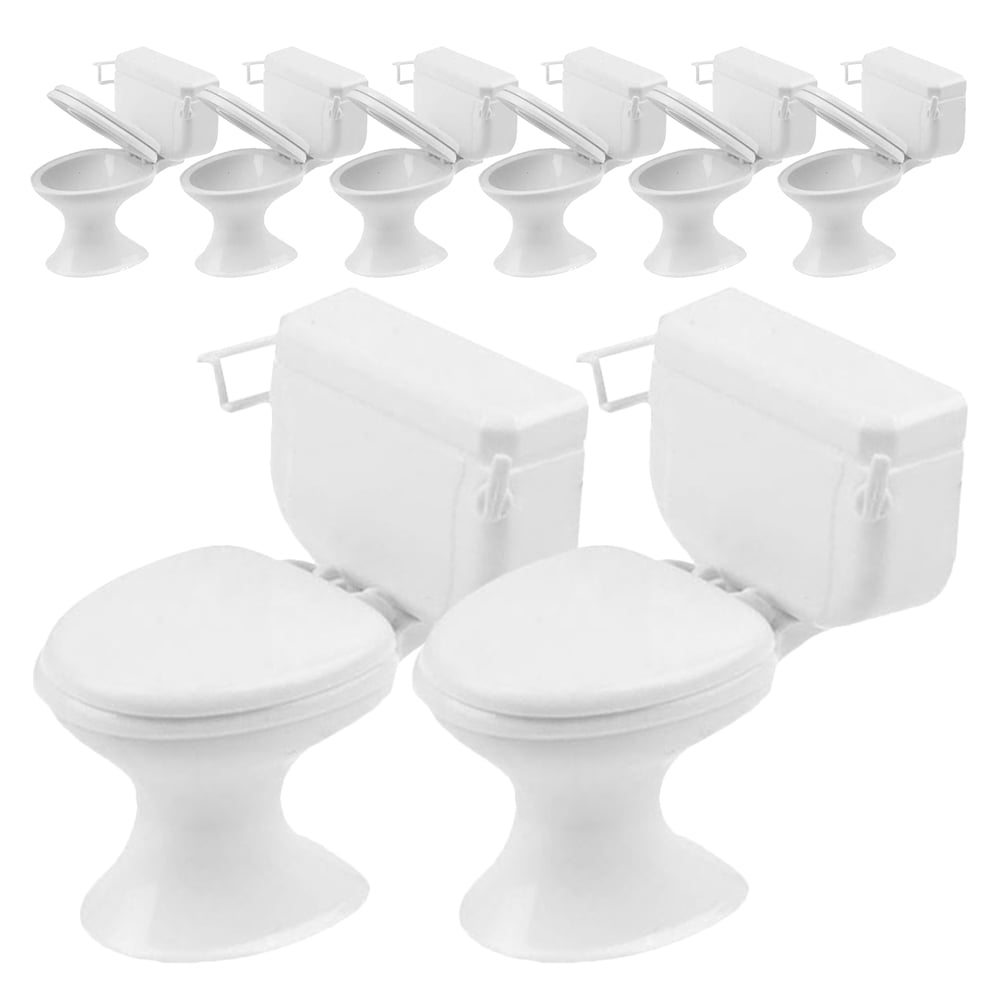 Troglfold mini toilet 8pcs Doll House Toilets Furniture Miniature ...