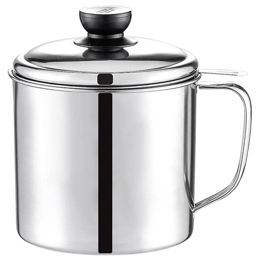 Troglfold oil pot Stainless Steel Grease Strainer Container for Cooking ...