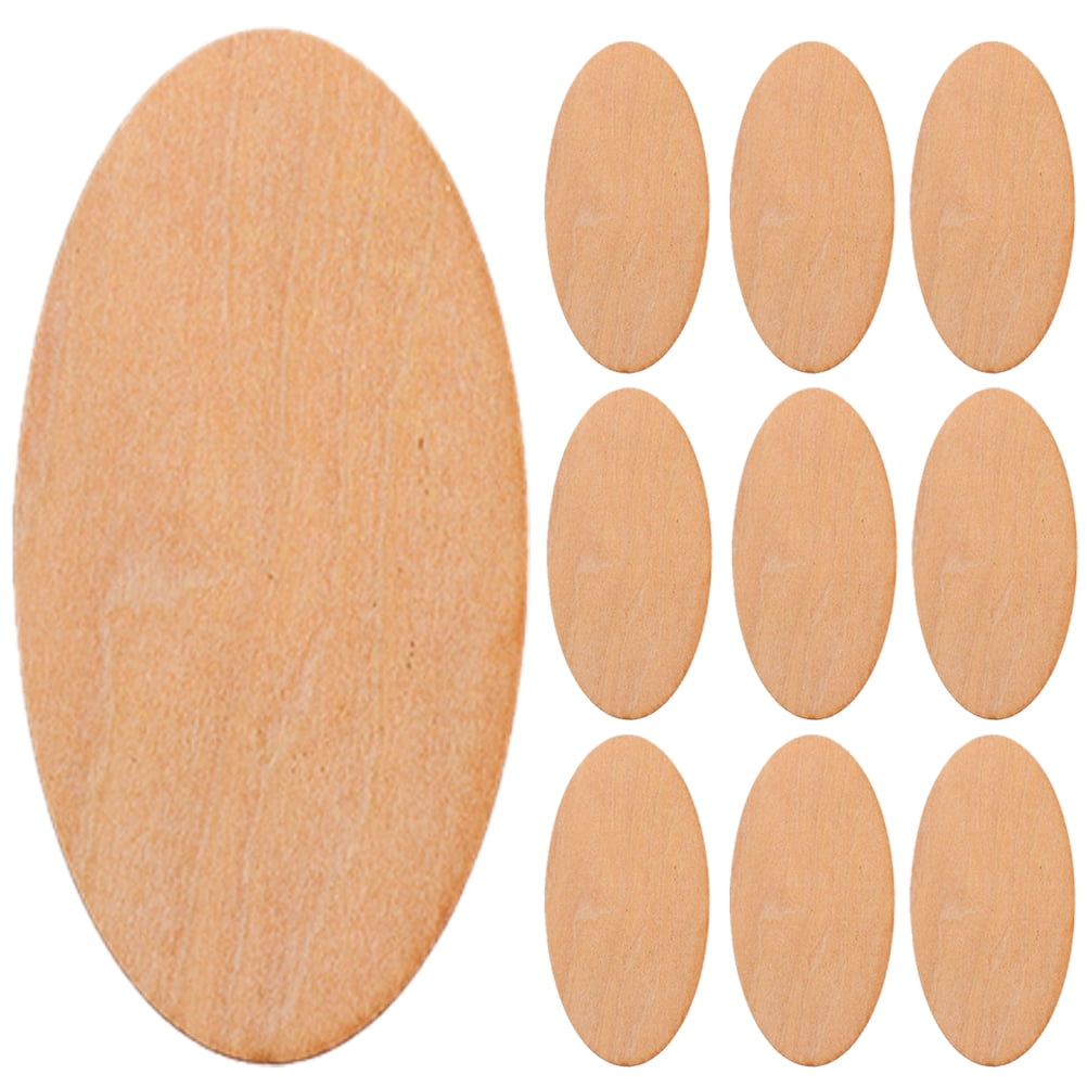 Troglfold oval craft 10pcs Wooden Spring Cutouts Oval Crafts Wooden ...