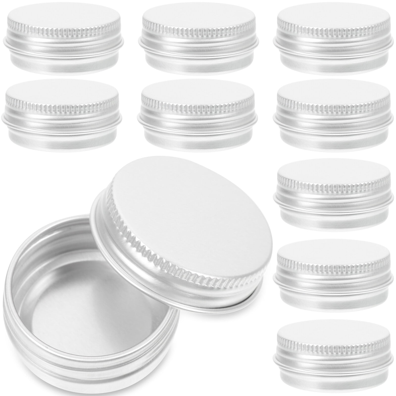 Troglfold tin cans with lids 24pcs Round Aluminum Tin Jars with Screw ...