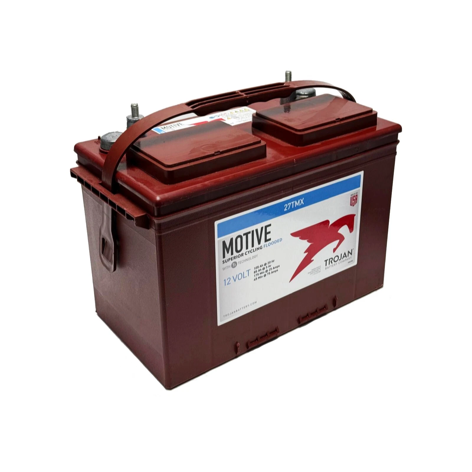 Trojan 27TMX 12V Flooded Lead Acid Battery, 105 Ah - Walmart.com