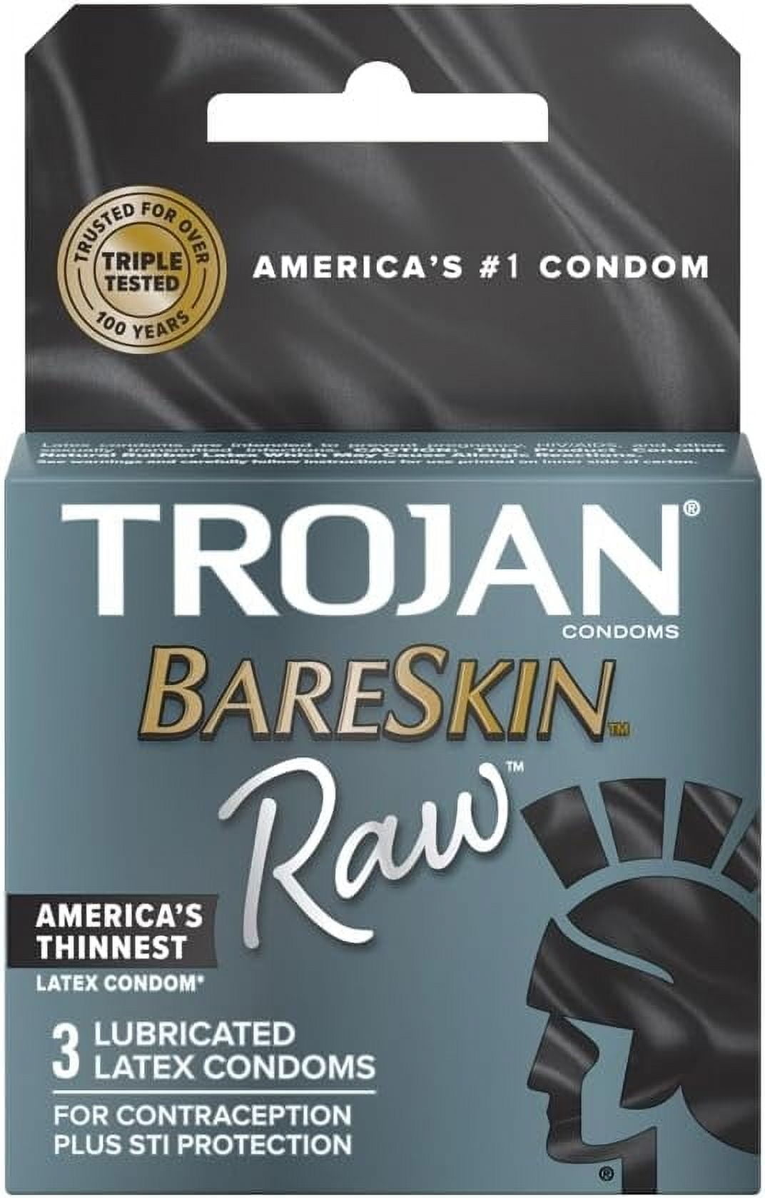 Trojan Bareskin Raw Condom, 3 Count, 6 Pack - Walmart Business Supplies