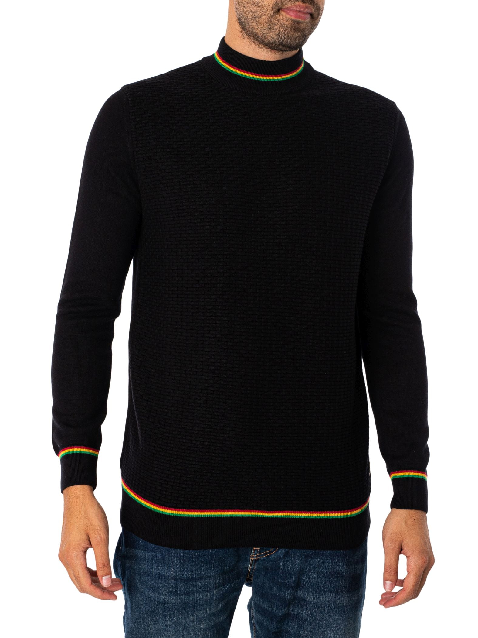 Trojan Basket Weave Turtle Neck Knit, Black - Walmart.com