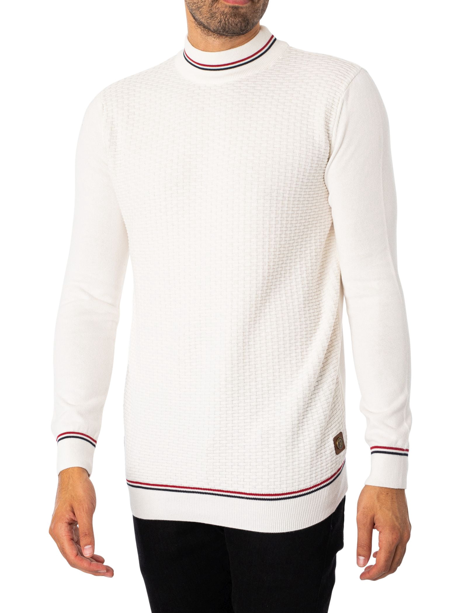 Trojan Basket Weave Turtle Neck Knit, White - Walmart.com