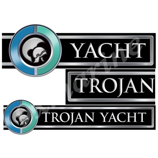 Trojan Boat Custom Stickers - 16 inch Long when combined - Walmart ...
