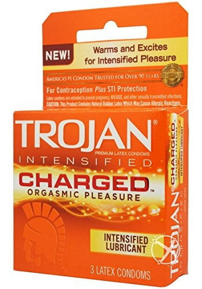 Trojan Charged Lubricated Condoms, 3 Count - Walmart.com