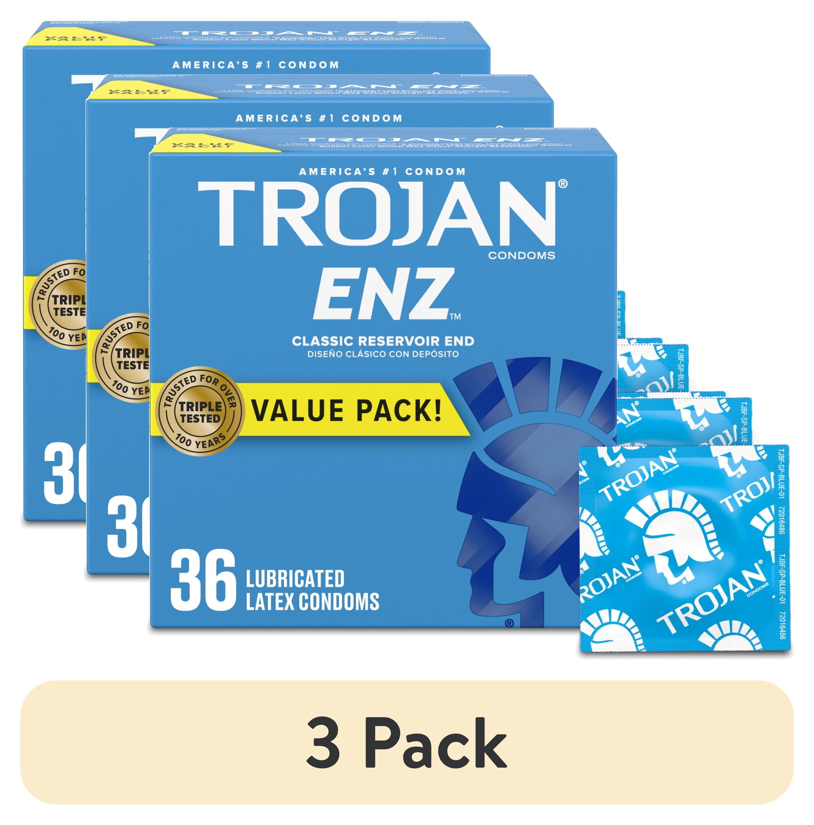 (3 pack) Trojan ENZ Lubricated Condoms, 36 Count Value Pack - Walmart.com