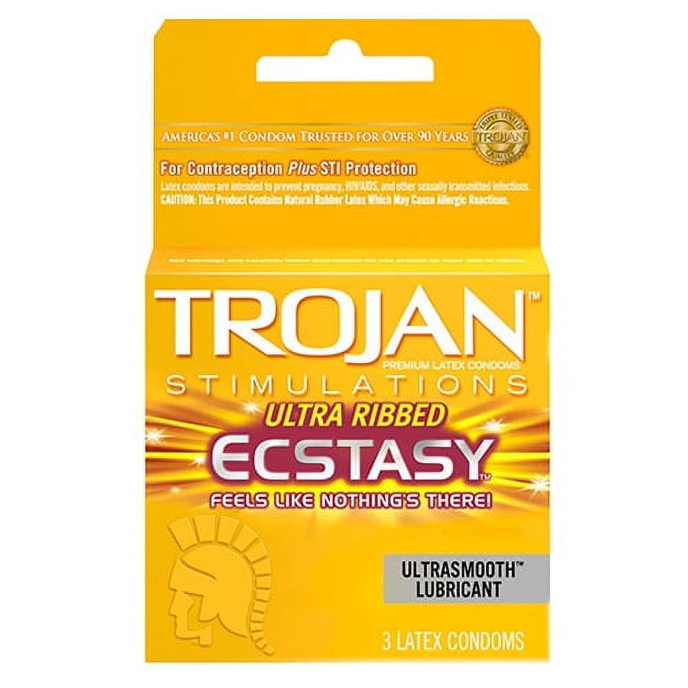 Trojan Ecstasy Ultrasmooth Lubricant Condoms - 3 Ea - Walmart.com