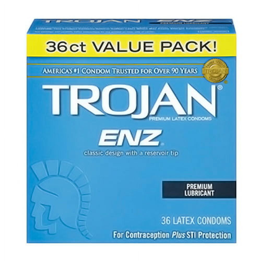 Trojan Enz Premium Lubricant Latex Condoms - 36 Ea - Walmart.com