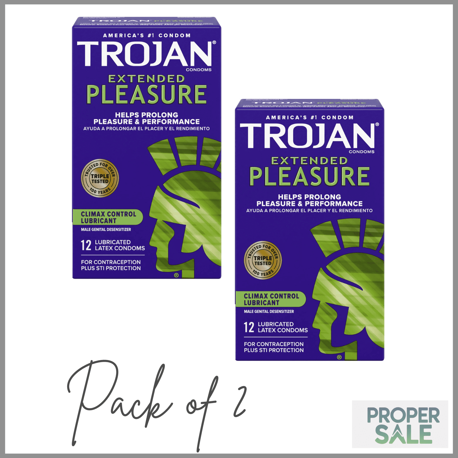 Trojan Extended Pleasure Climax Control Extended Pleasure Lubricated Condoms, 12 Count ( PACK OF ...