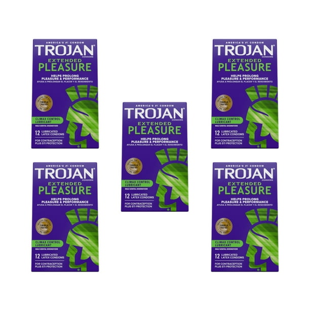 Trojan Extended Pleasure Condoms with Desensitizing Lubricant - 12 ...