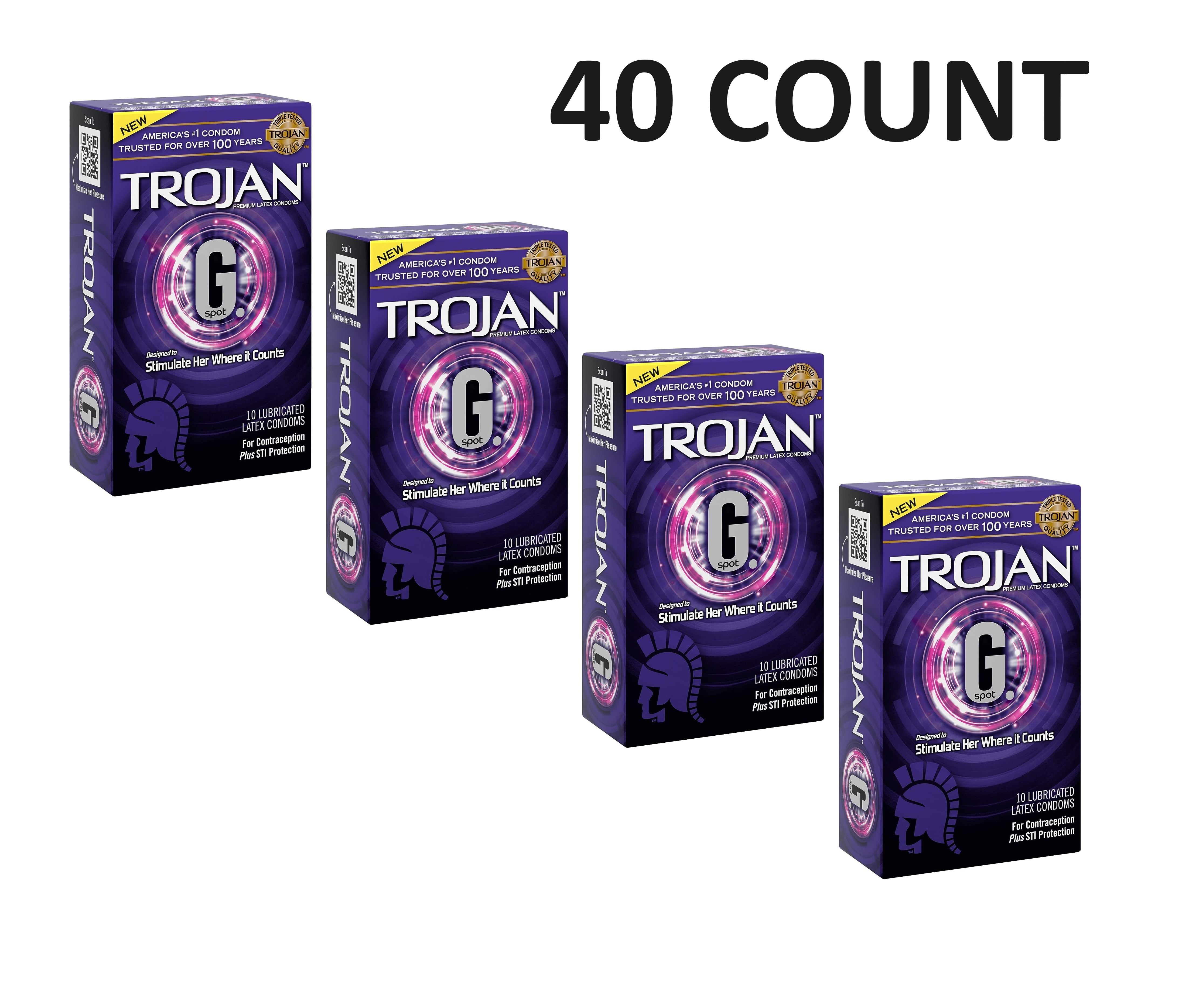 Trojan G. Spot Premium Lubricated Condoms - 40 Count (4 Packs of 10 ...