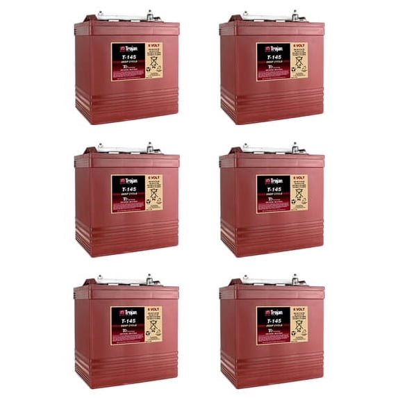 Trojan T145 6V 260Ah Deep Cycle Flooded Lead Acid Battery for Golf ...