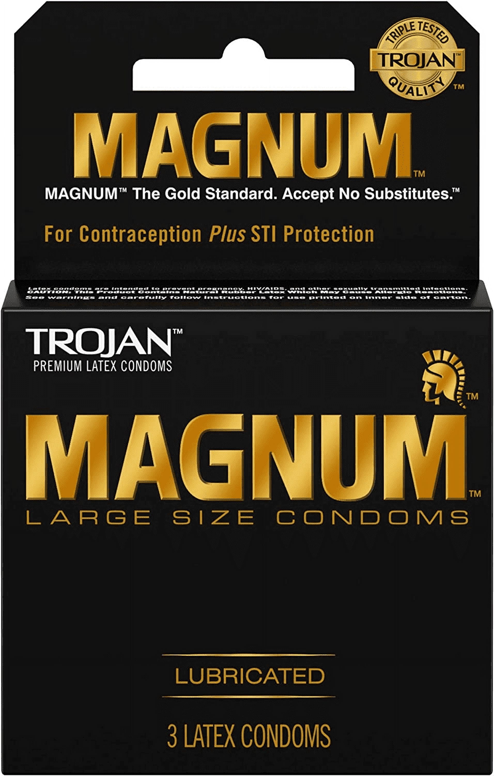 Trojan Magnum Large Size Condoms Lubricated for Comfort & Sensitivity ...