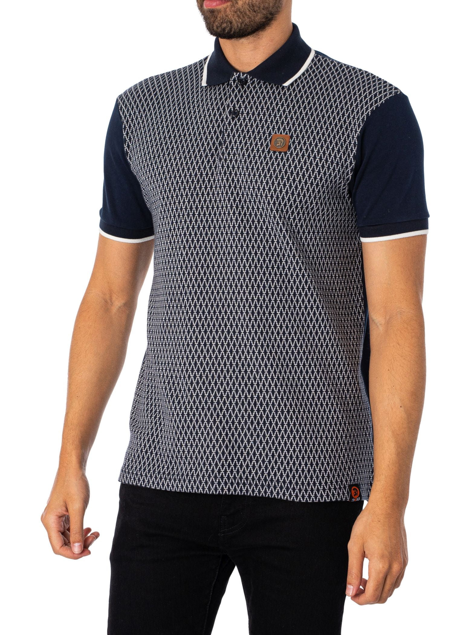 Trojan Pattern Polo Shirt, Blue - Walmart.com