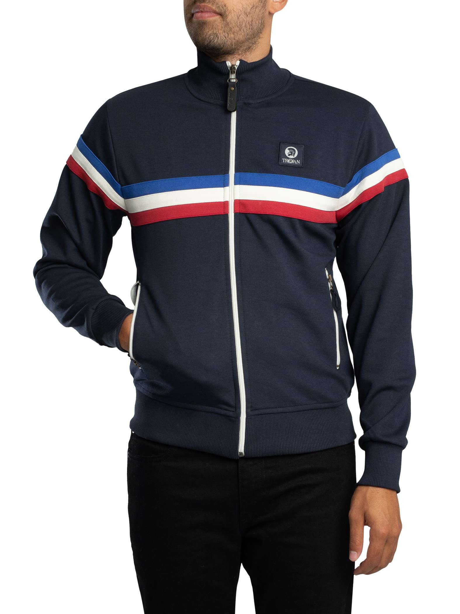 Trojan Retro Stripe Track Jacket, Blue - Walmart.com