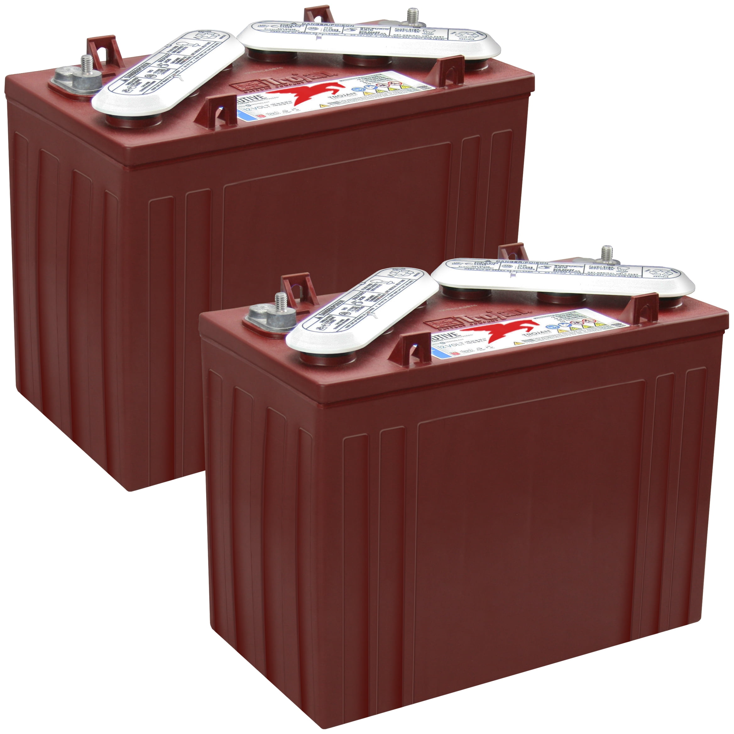 Trojan T-1275 12V 150Ah Flooded Lead Acid GC12 Deep Cycle Battery x2 ...