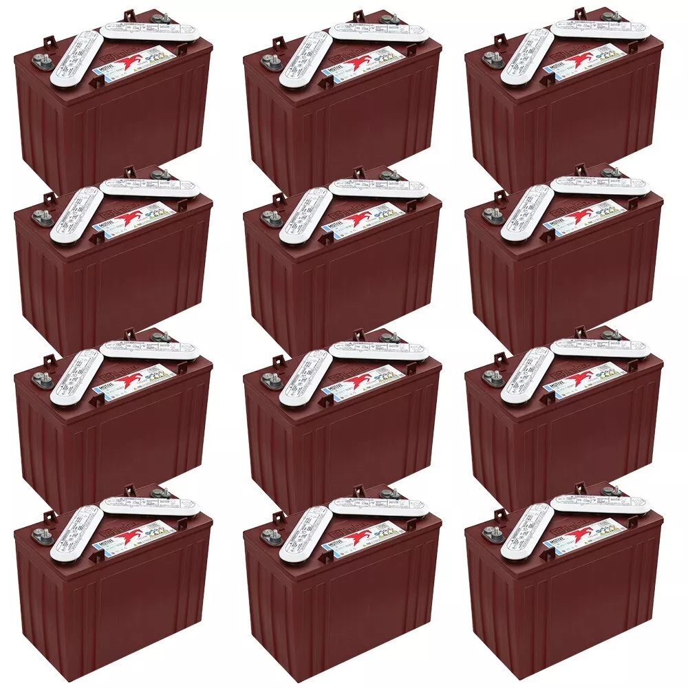 Trojan T-1275 T1275 12 Volt 150 Ah GC12 Deep Cycle Battery - 12 Pack ...