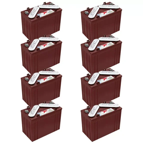 Trojan T-1275 T1275 12 Volt 150 Ah GC12 Deep Cycle Battery - 8 Pack ...
