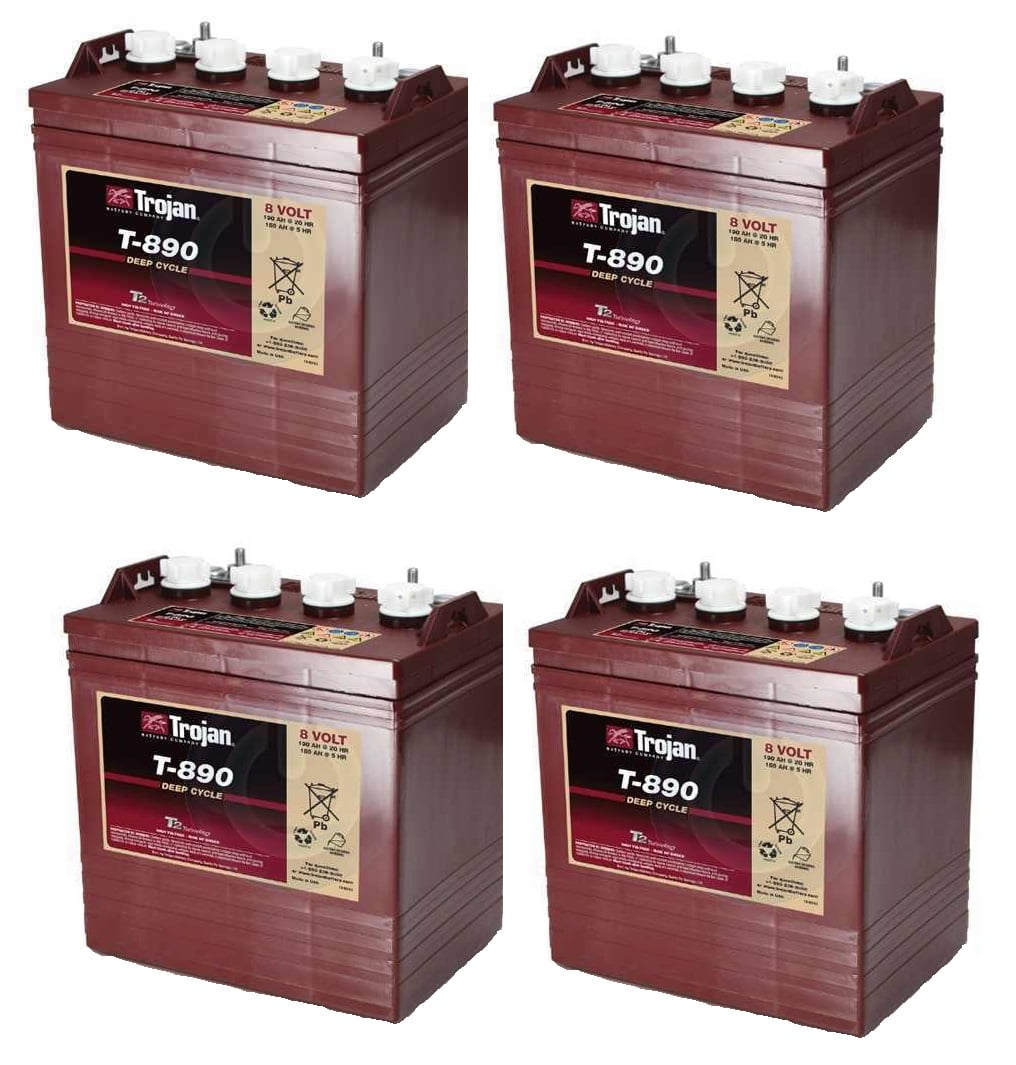 Trojan T-890 8V Deep Cycle Flooded Lead-Acid Battery, Long Lasting ...