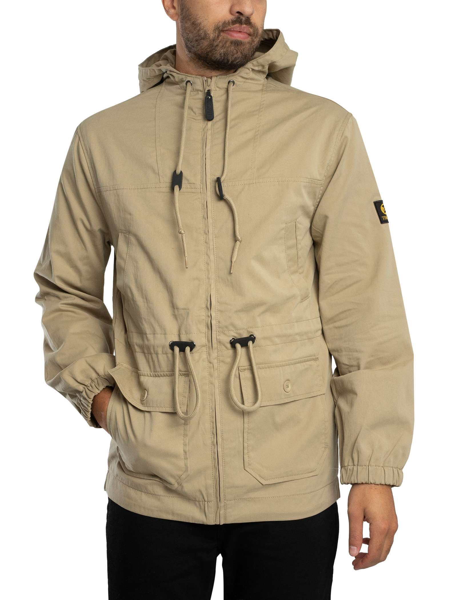 Trojan Twill Badged Parka Jacket, Beige - Walmart.com