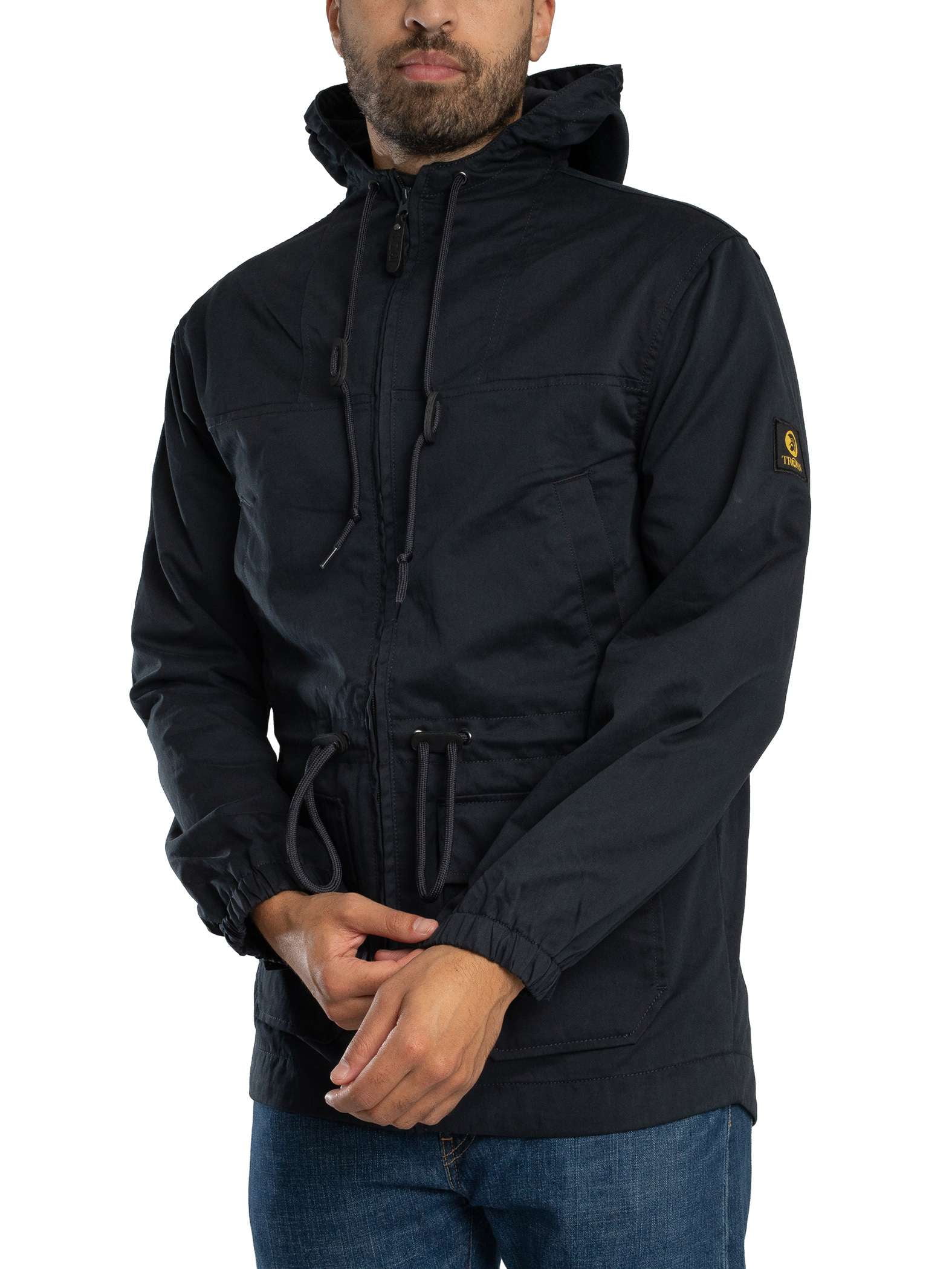 Trojan Twill Badged Parka Jacket, Blue - Walmart.com