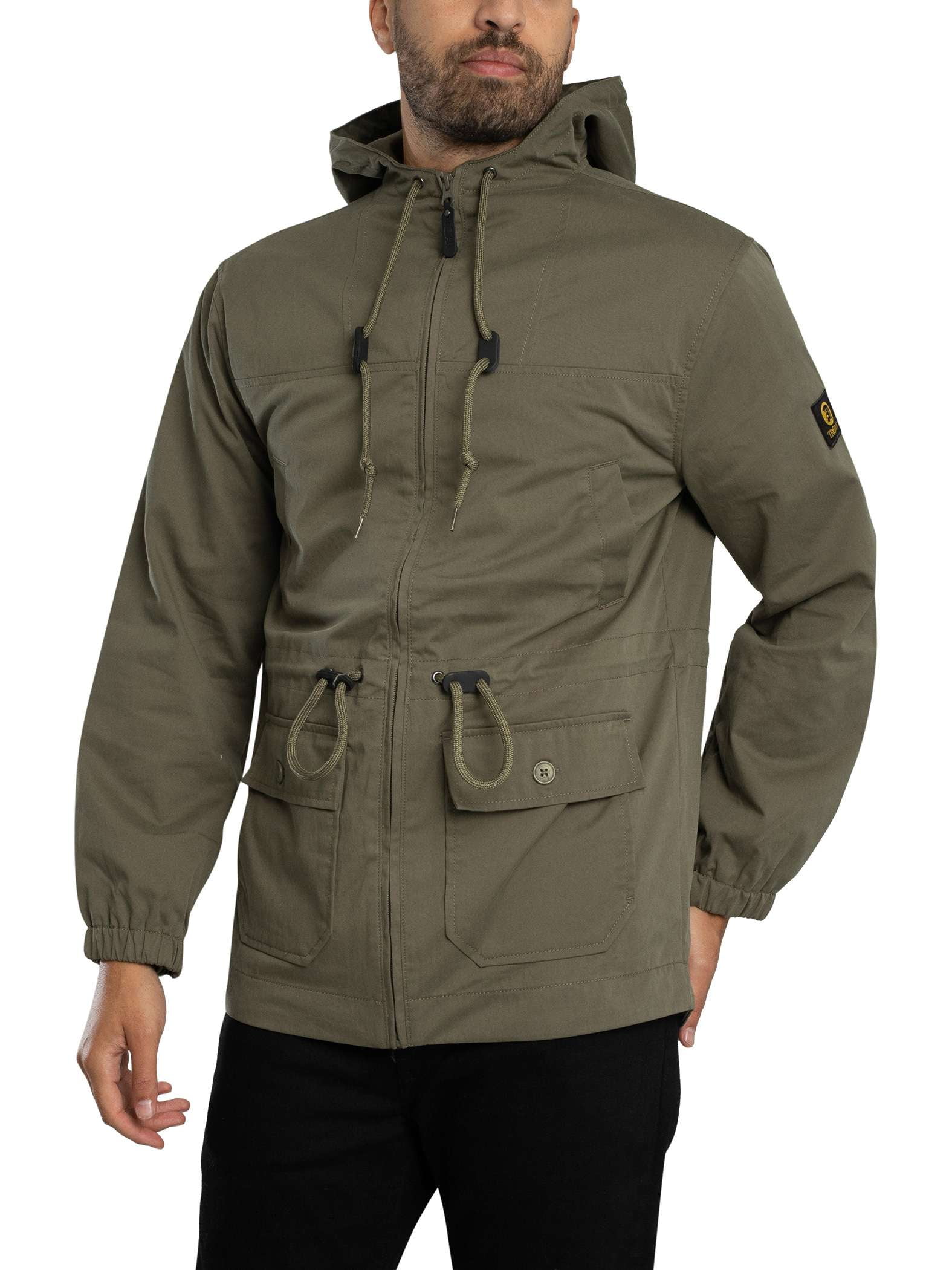Trojan Twill Badged Parka Jacket, Green - Walmart.com