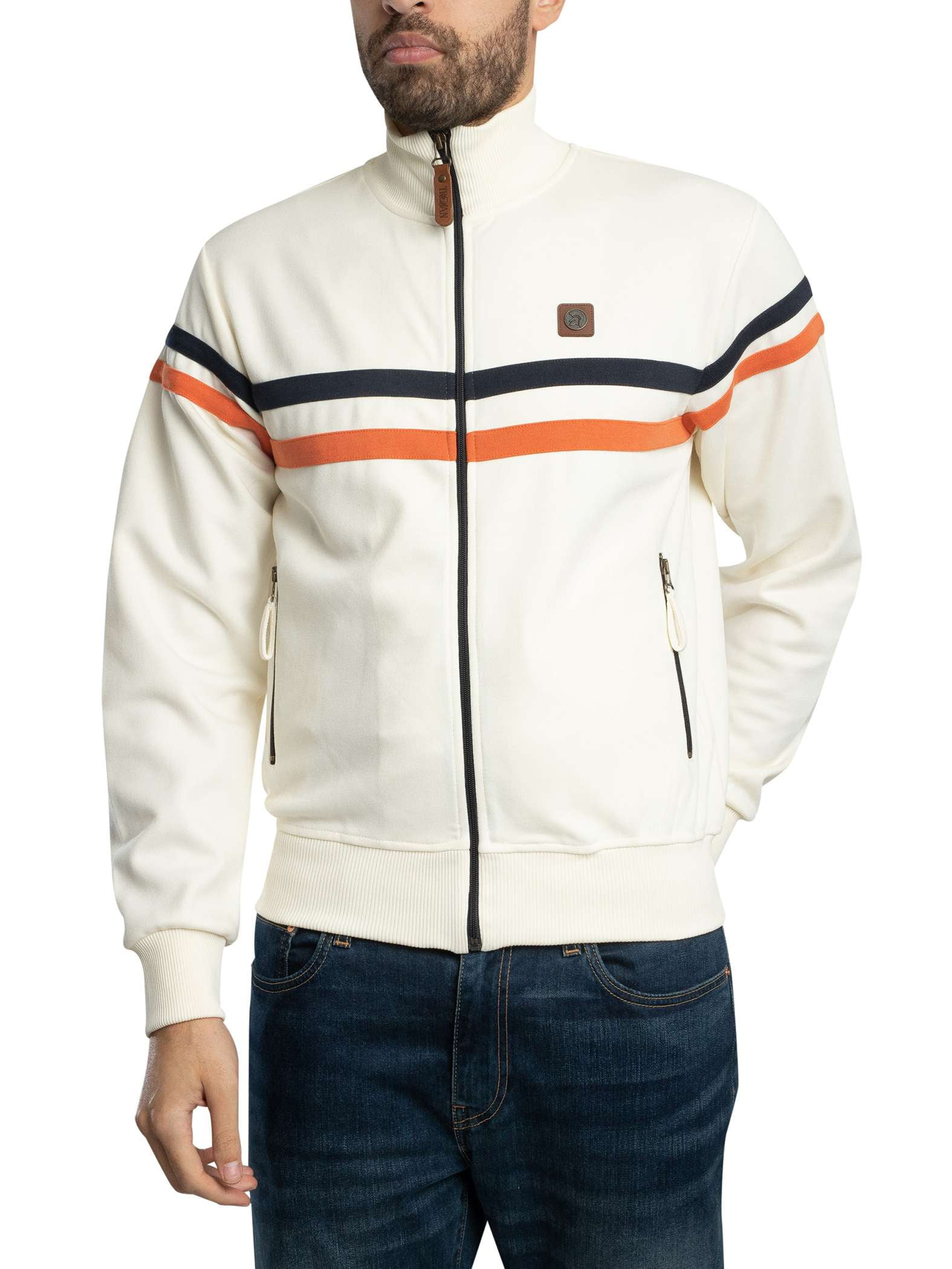 Trojan Twin Stripe Track Jacket, White - Walmart.com