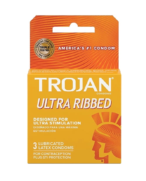 Trojan Ultra Ribbed Condoms - Box of 3 - Walmart.com